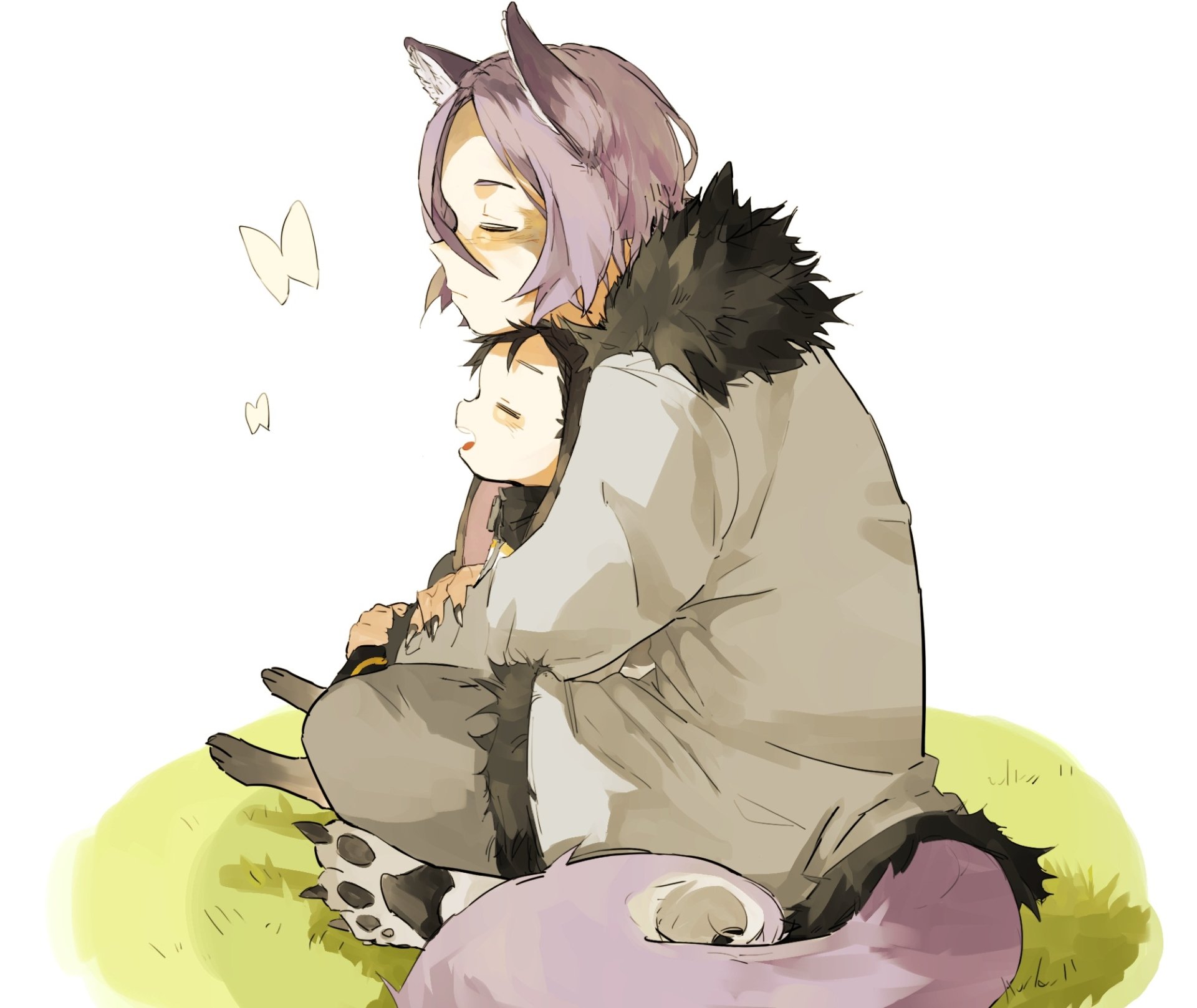 Download Black Hair Purple Hair Bunny Ears Subaru Natsuki Julius ...