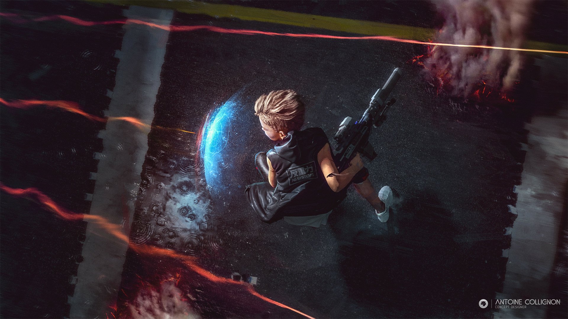 HD Sci-Fi Cyborg: Futuristic Warrior in Action by Antoine Collignon