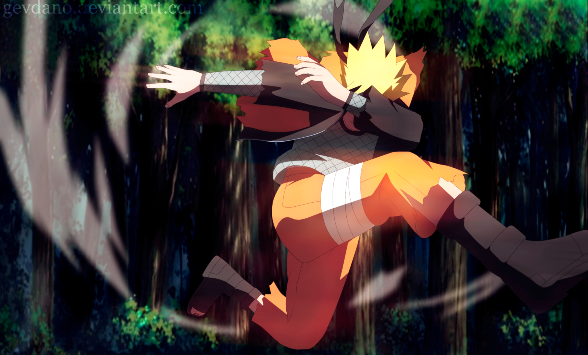 Naruto Uzumaki — 2K Quad HD Wallpaper: Forest Leap by GEVDANO ...