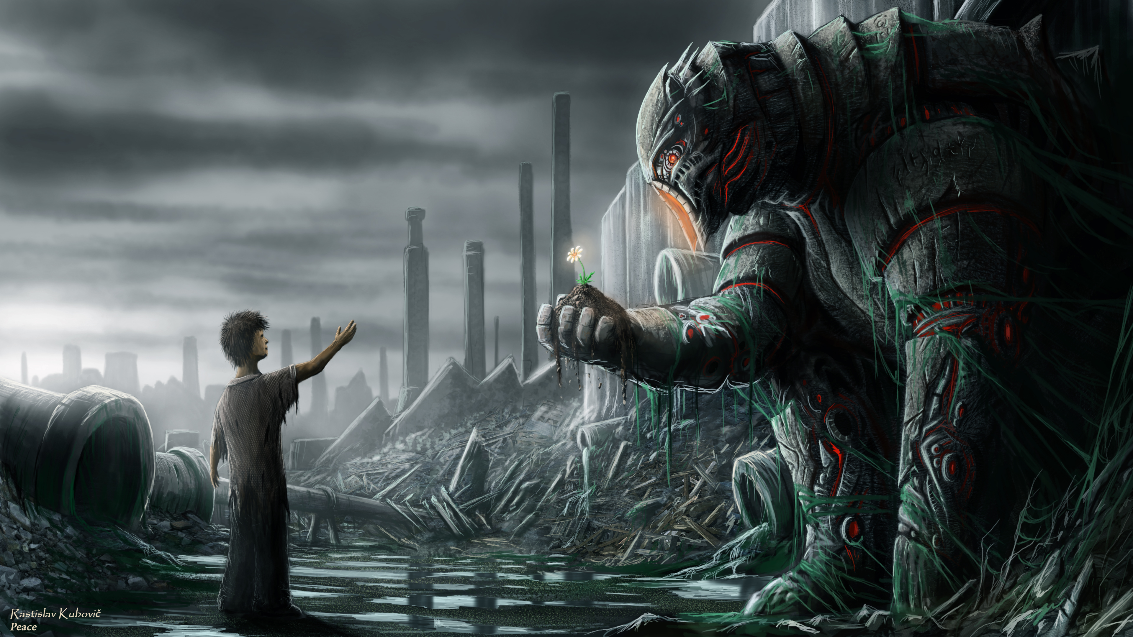 Download Sci Fi Robot 4k Ultra HD Wallpaper by Rastislav Kubovič