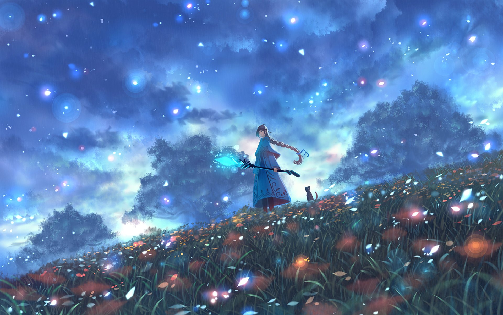 Enchanted Night - Original Anime HD Wallpaper by 防人