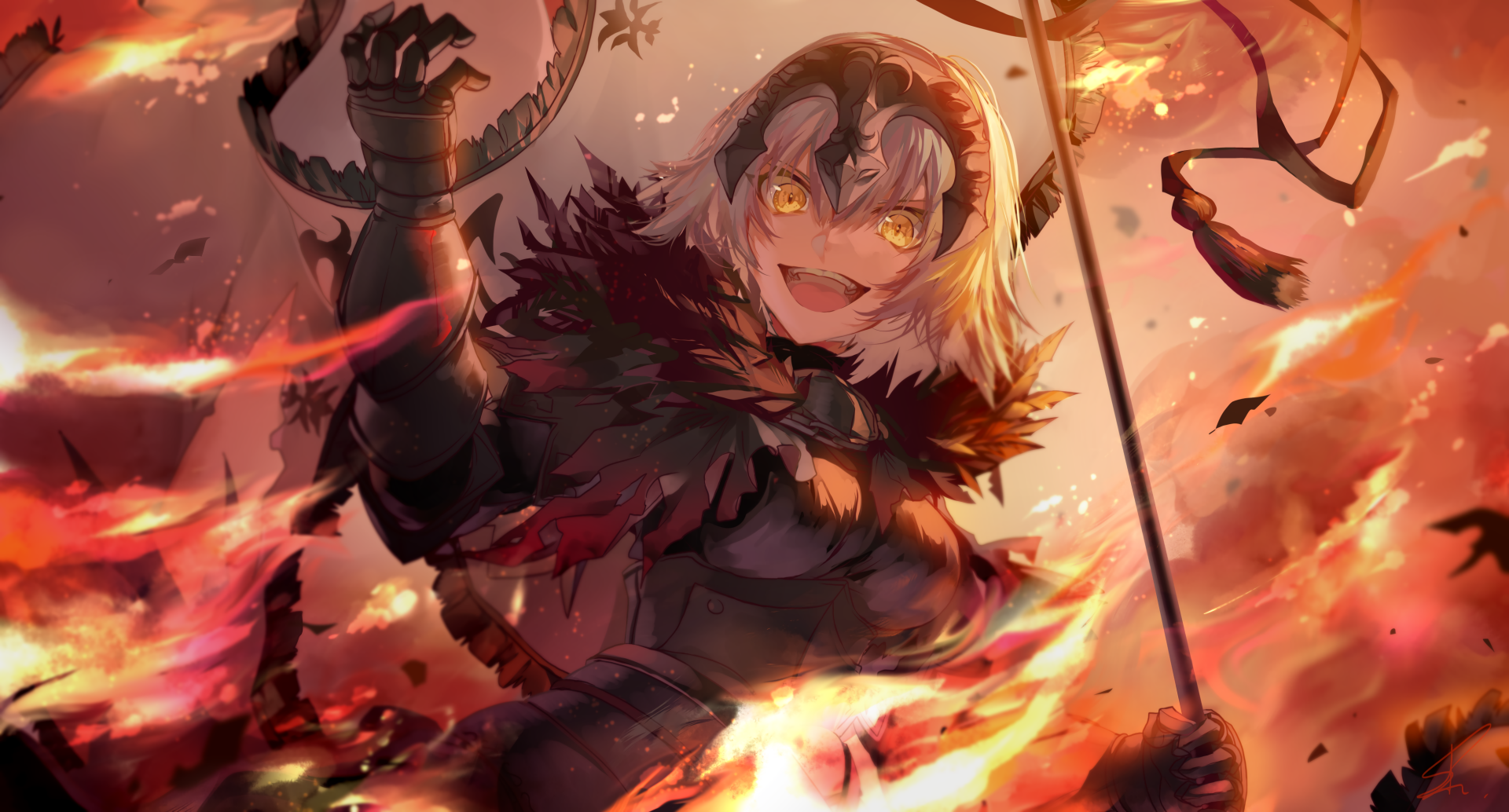 Jeanne d'Arc Alter HD Wallpaper - Fiery Avenger by Saihate