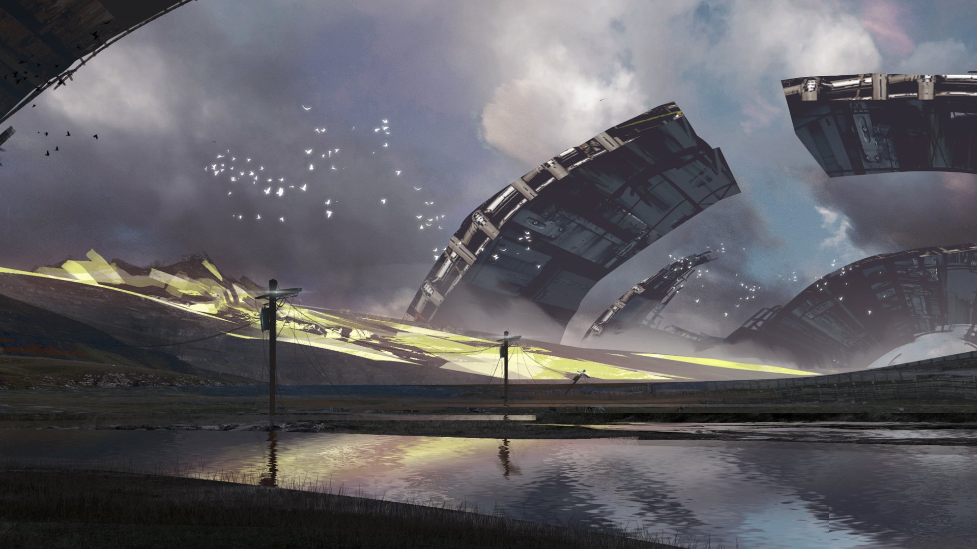 4K Ultra HD Post-Apocalyptic Sci-Fi Ruins by あすてろid