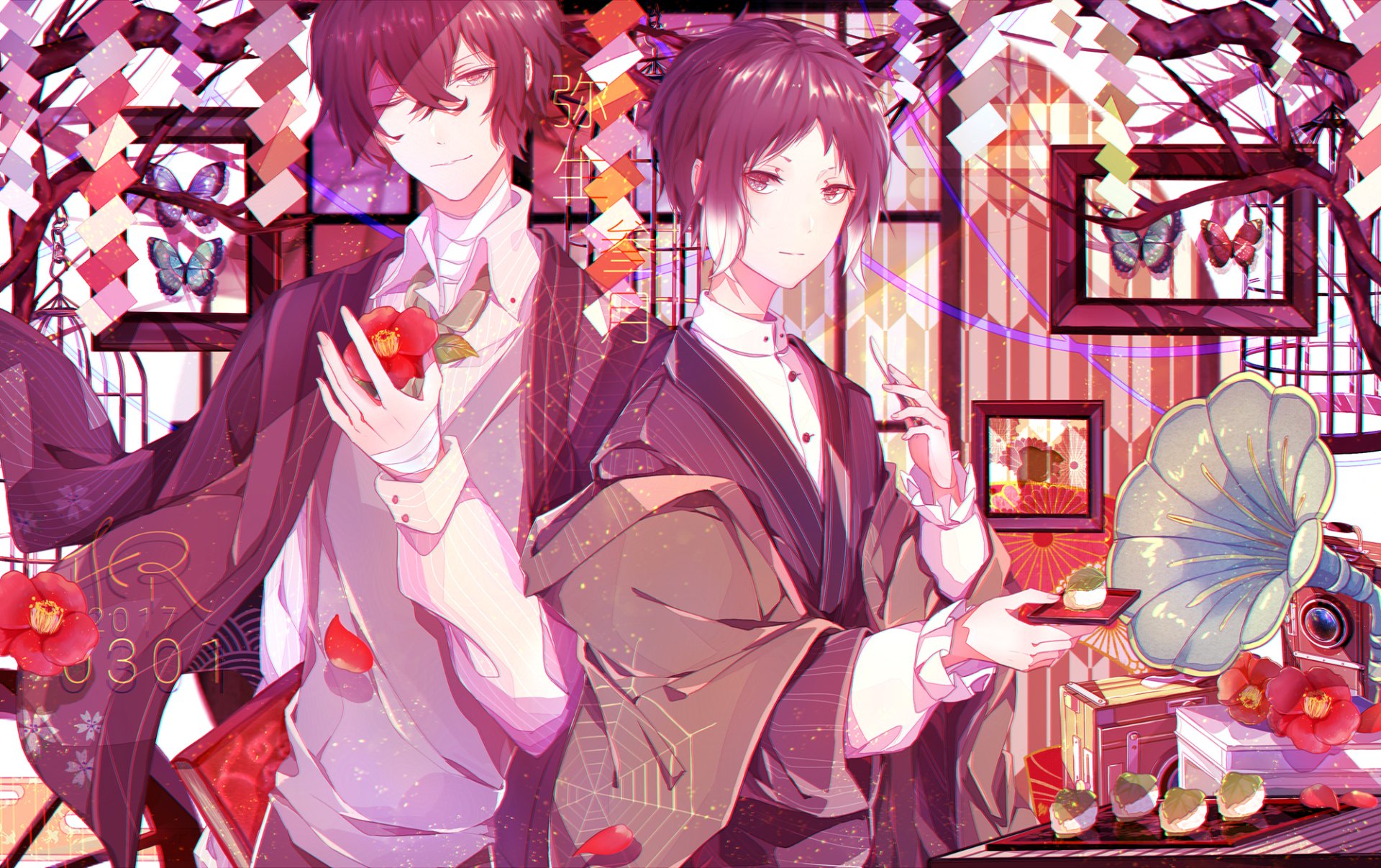 Bungou Stray Dogs HD: Ryūnosuke Akutagawa & Osamu Dazai Anime Wallpaper