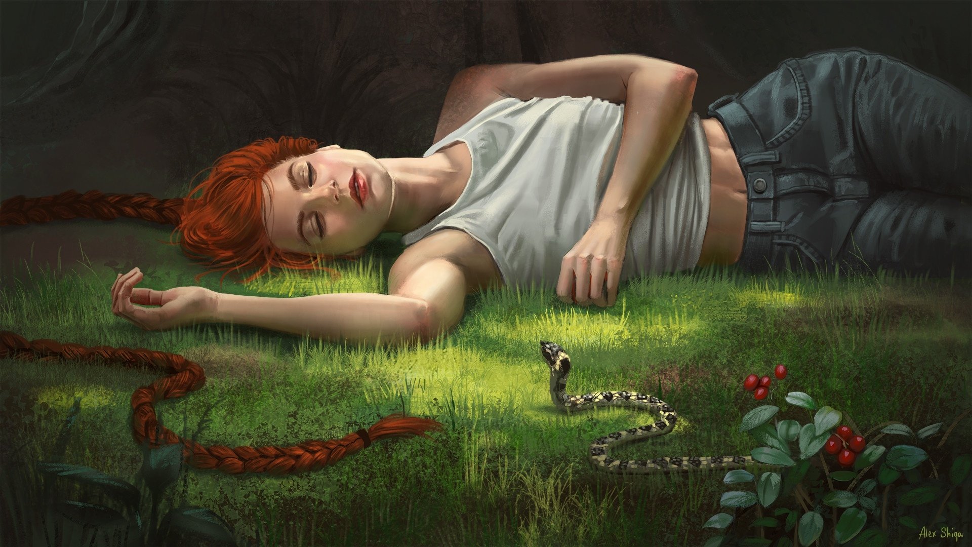 Forest Slumber — Serpent's Whisper (HD Wallpaper) by Alex Shiga ...