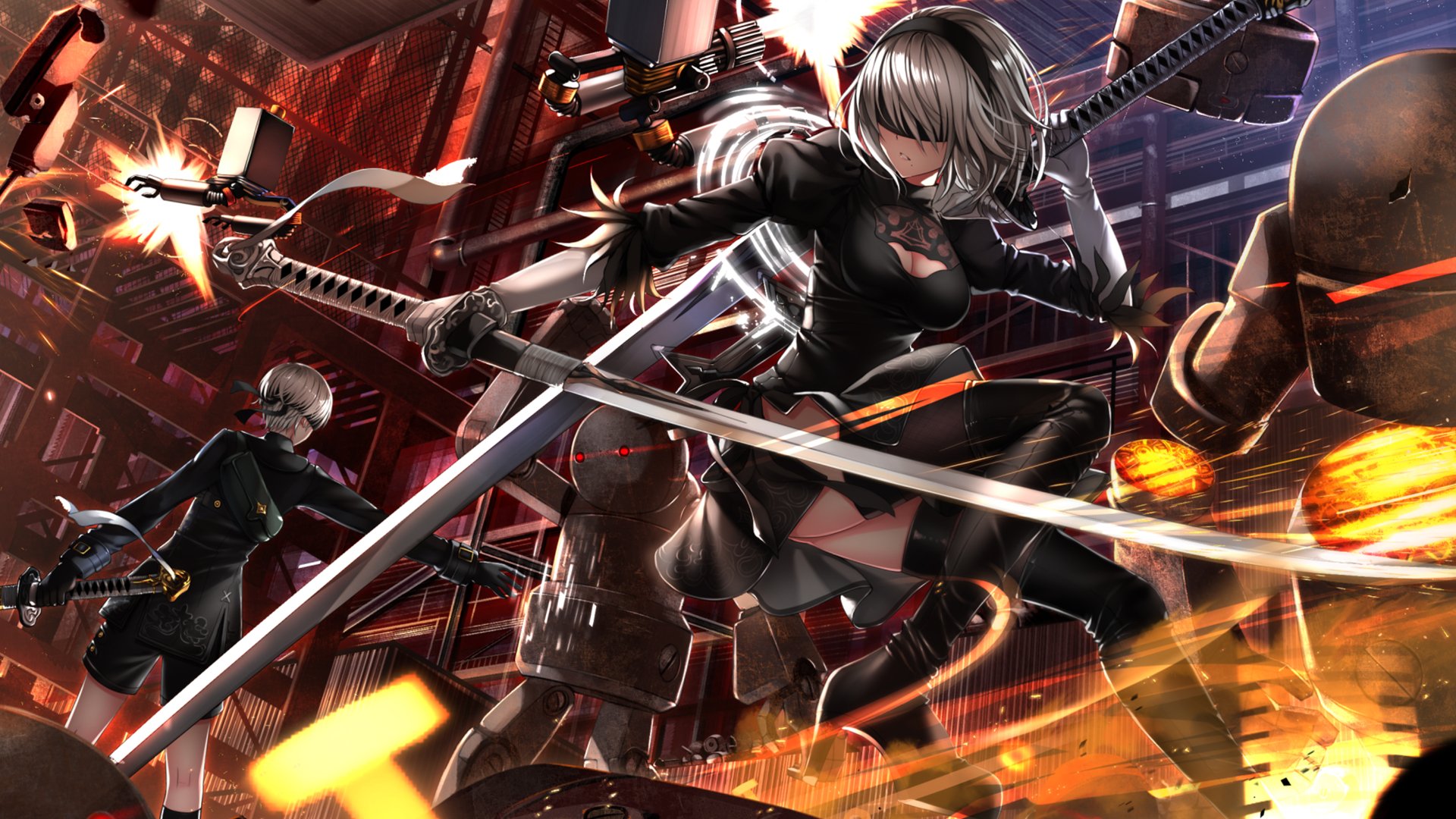 YoRHa Warriors Unite: 4K NieR: Automata Ultra HD Action Wallpaper ...