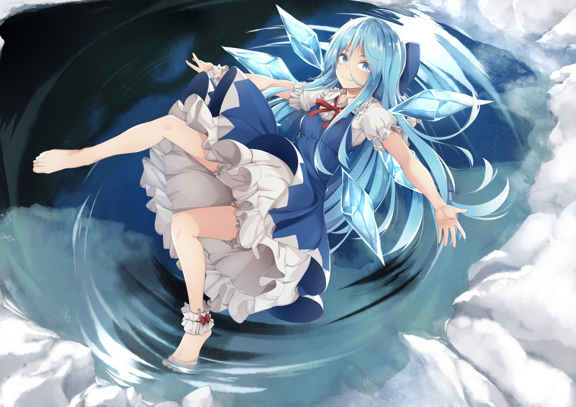4K Cirno Frosty Elegance - Stunning Touhou Anime Wallpaper by kana616 ...