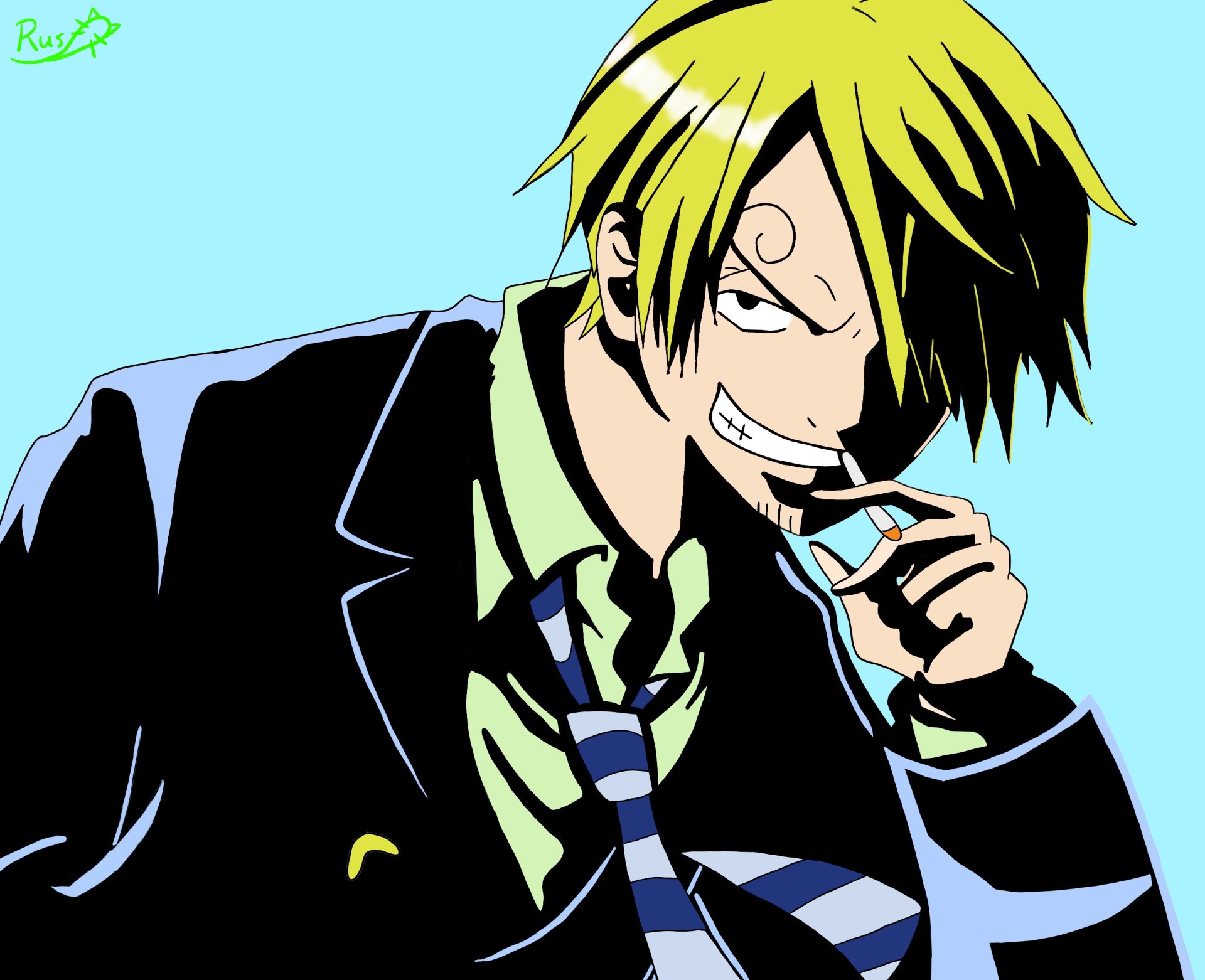 Sanji HD Wallpaper – Iconic One Piece Anime Style by ルシにゃ