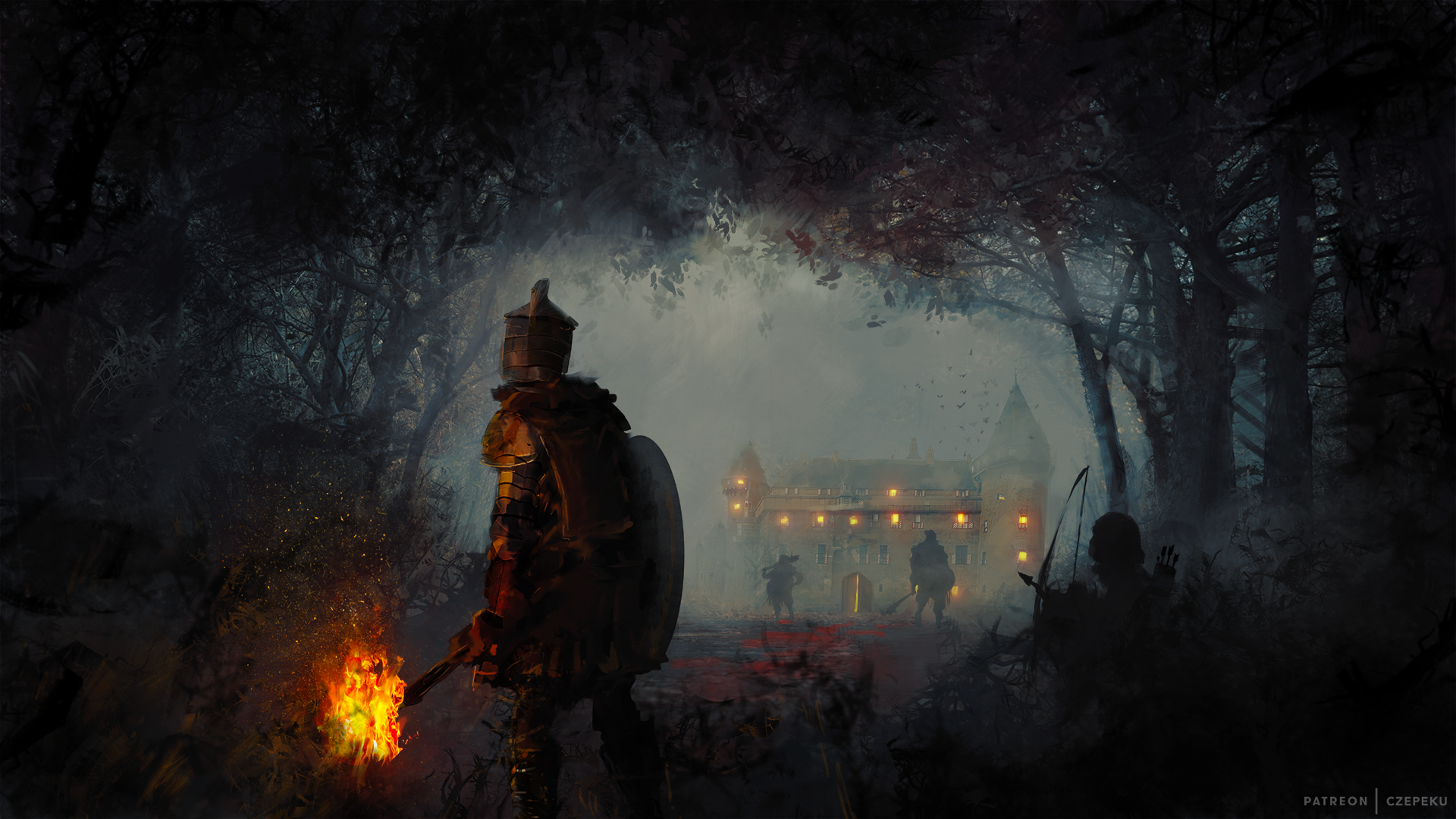 Download Torch Warrior Fantasy Knight Fantasy Warrior HD Wallpaper by ...