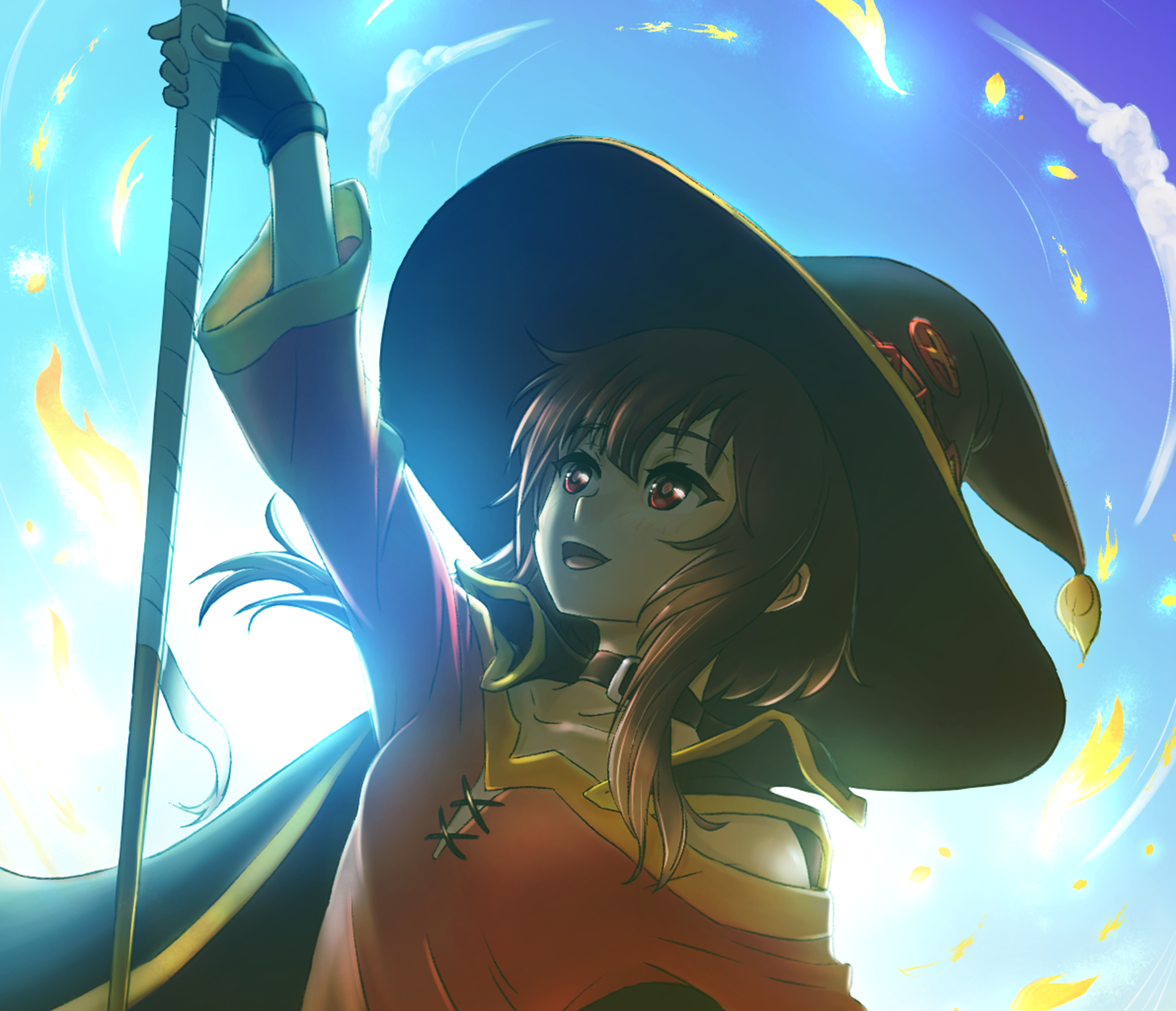 Megumin’s Explosive Magic – Stunning KonoSuba HD Anime Wallpaper