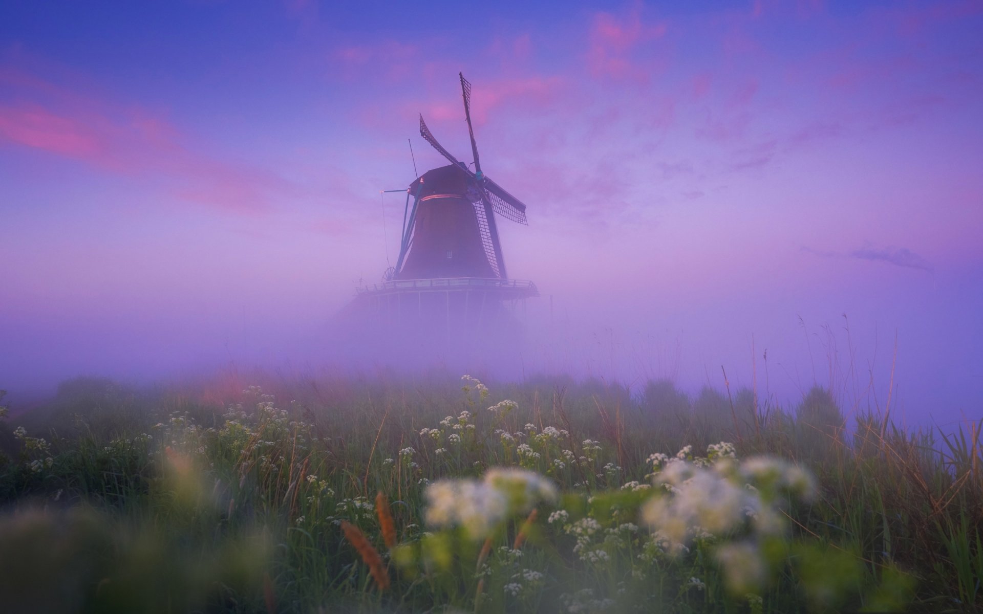 Wallpaper Blue Windmill